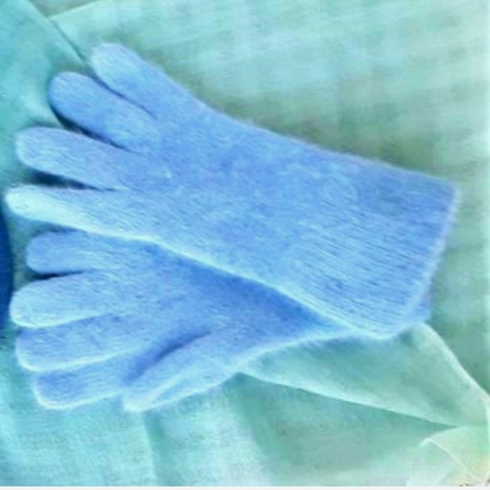 New Angora Gloves And Wool Scarf - Gem